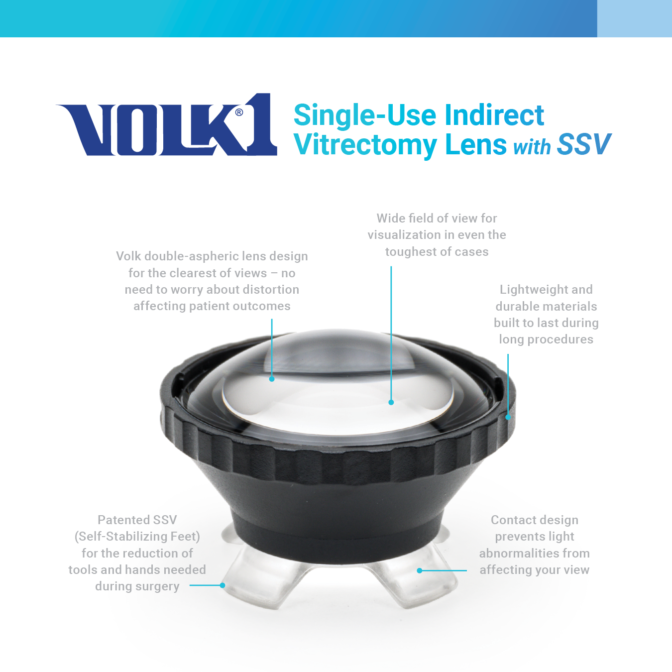 Volk®1 Single-Use Indirect WideField Vitrectomy Lens with SSV (1 box o